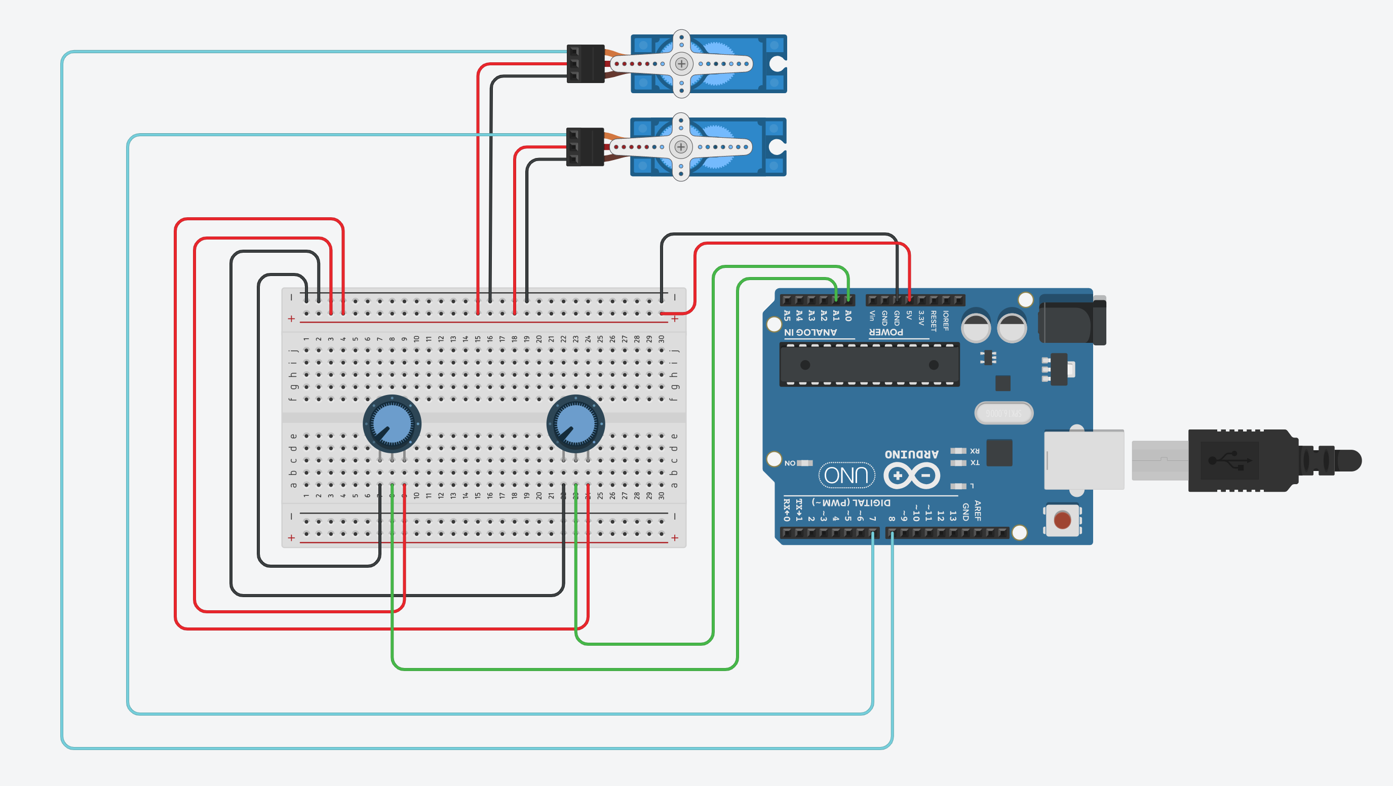 Controlling a Robotic Arm with Potentiometers – Arduino and AI